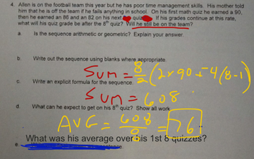Sequence Word Problem Worksheet # 1- Question 4 | Educreations