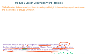 Module 2 Lesson 28 Division Word Problems | Educreations