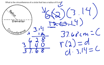 Two Practice Problems For Circumference, Diameter And Radius | Educreations