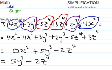 Simplification - addition and subtraction problems | Educreations